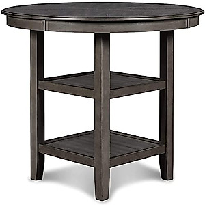 New Classic Furniture Gia 5-Piece Counter Dining Table Set, 42.25-Inch, Gray