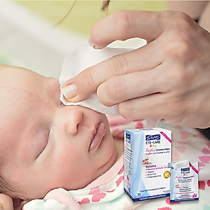 Dr. Fischer Premium Baby Eyelid Wipes, 60 Count, Pre-moistened, Hypoallergenic, Non-Irritating, Rinse Free, Pediatrician Recommended