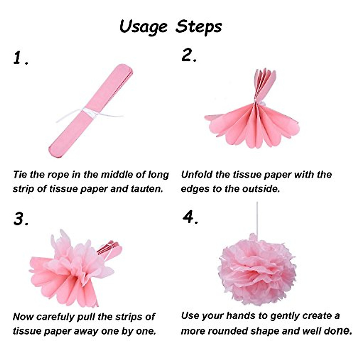 Cocodeko Hanging Set, Tissue Paper Poms Flower Fan and Honeycomb Balls for Birthday Baby Shower Wedding Festival Decorations-Pink, 3 Gram