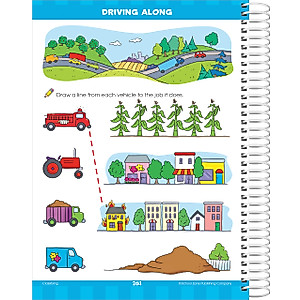 School Zone - Big Kindergarten Workbook - 320 Spiral Pages, Ages 5 to 6, Early Reading and Writing, Numbers 0-20, Basic Math, Matching, Story Order, and More (Big Spiral Bound Workbooks)
