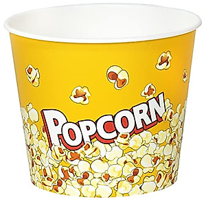 Red Co. Set of 4 Nesting Movie Theater Themed Popcorn Buckets with Individual Designs - 2 Quarts Each (Movie Night Pack)