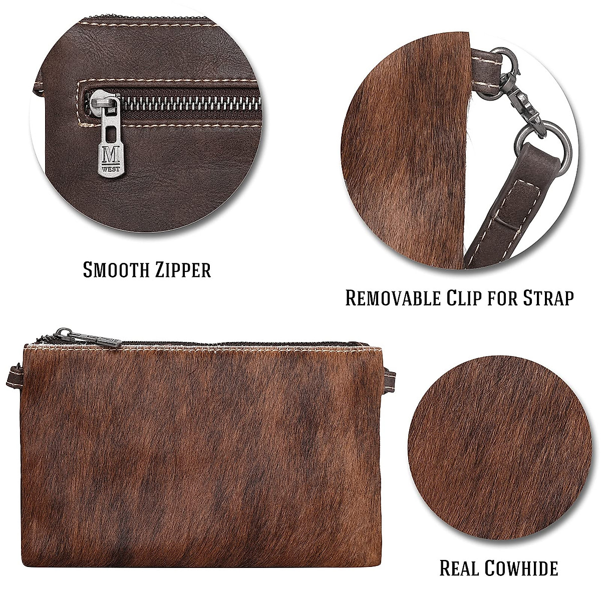 Montana West Cowhair Leather Crossbody Bag Cell Phone Purse Wallet For Women Western Cowgirl Small Clutch Shoulder Bag RLH-005CF