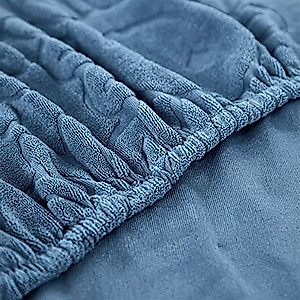 OQOPO Stretch Sectional Sofa Cover Thick 1 2 3 4 5 Seater Sofa Cover Set,Pet Sofa Covers for L Shaped Furniture,Couch Covers for Dogs Recliner Sofas,Blue a,4 Seater+4 Seater