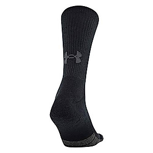 Under Armour Adult Performance Tech Crew Socks, Multipairs , Black (6-Pairs) , Large