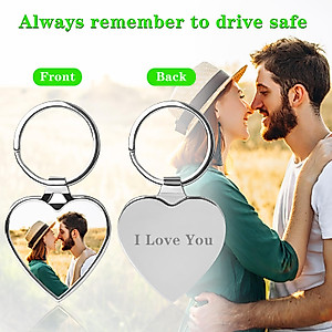 HYPERFOLD Double Side Custom Keychain with Picture Personalized Engraving Photo Text Customized Gifts for Men Boyfriend