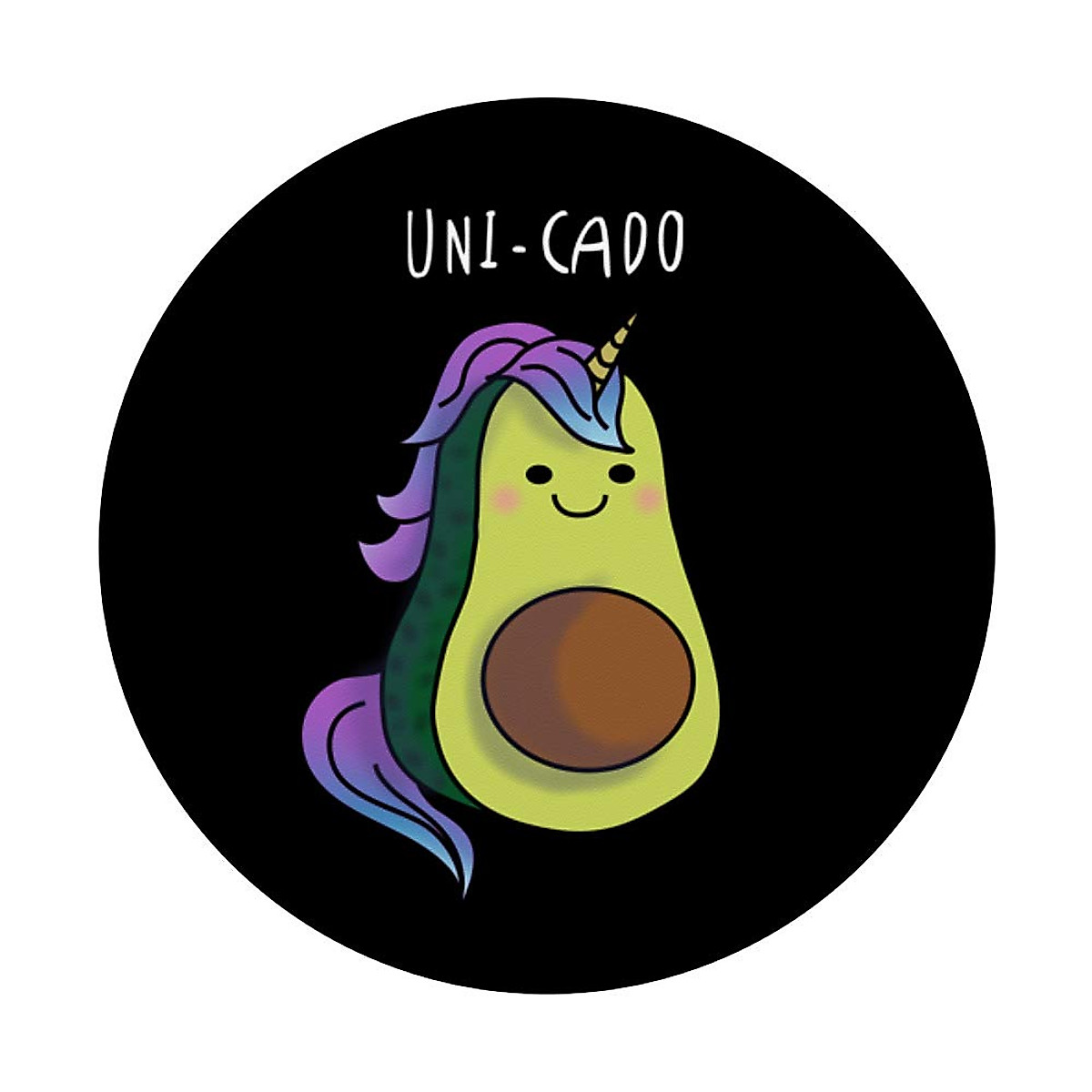 Uni Cado Unicorn Avocado Womens Vegan Avo Lover Gift PopSockets Swappable PopGrip