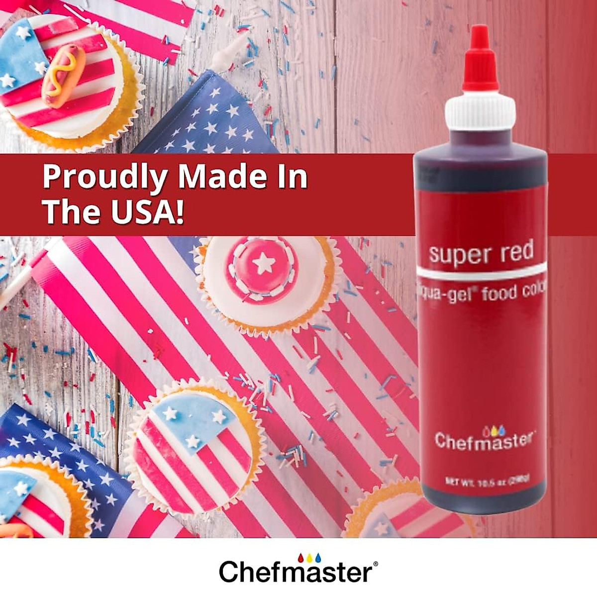 Chefmaster Liqua-Gel Food Color, 10.5-Ounce, Super Red