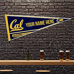 Rico Industries NCAA Cal Berkeley Golden Bears Personalized - Custom 12" x 30" Soft Felt Pennant - EZ to Hang