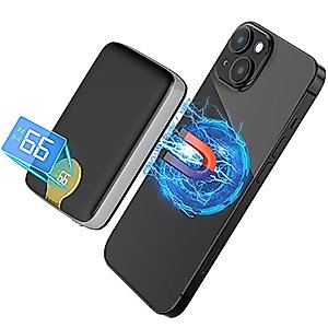 Mag-Safe Battery Pack for Apple,10000mAh Mag-Safe Power Bank,Mag-Safe Portable Charger,Magnetic Power Bank for iPhone,Magnetic Portable Charger Compatible for iPhone 14/13/12 Mini/Pro/Pro Max Black