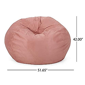 Christopher Knight Home Harrison Modern 5 Foot Microfiber Bean Bag Cover Only, Rose Petal Pink