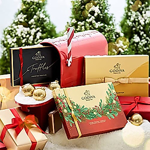 Godiva Chocolatier Holiday 2022 Chocolate Gift Box - 8 Piece Assorted Gourmet Dark, Milk and White Chocolates, 1 Gift Box – Limited Edition Gift Set for Chocolate Lovers