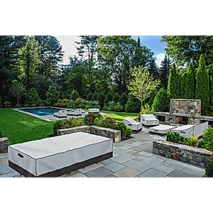 F&J Outdoors Patio Chaise Lounge Cover Waterproof Heavy Duty UV Resistant Eco-Friendly Fabric Outdoor Lounge Chair Cover 79Lx30Wx30H inches, 2 Pack,Beige&Brown