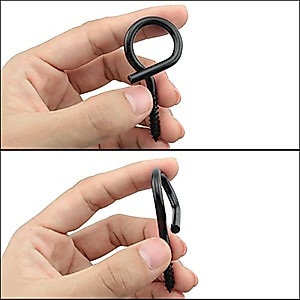 ITROLLE 20Pcs 304 Stainless Steel Christmas Lights Hanger Hooks, Easy Release Open Loop with Buckle Design, Black