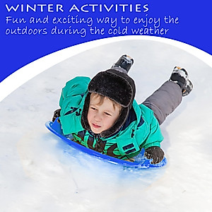 Slippery Racer Heavy-Duty Cold Resistant Downhill Pro Plastic Outdoor Winter Saucer Disc Snow Sled with Handles. (SUPERMAN-1 PACK)