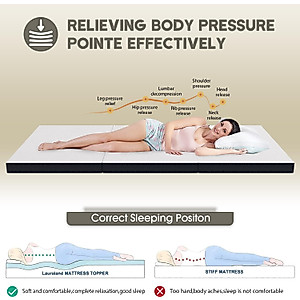 Folding Mattress, 4 Inch Portable Trifold Mattress with Washbale Cover, Foldable Gel Memory Foam Twin Mattress Topper for Camping, Guest, Yoga, Travel, Certipur-US Certified, Twin XL