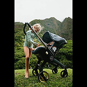 Doona Infant Car Seat & Latch Base - Rear Facing Car Seat and Car Seat Base, Car Seat to Stroller in Seconds - US Version, Greyhound