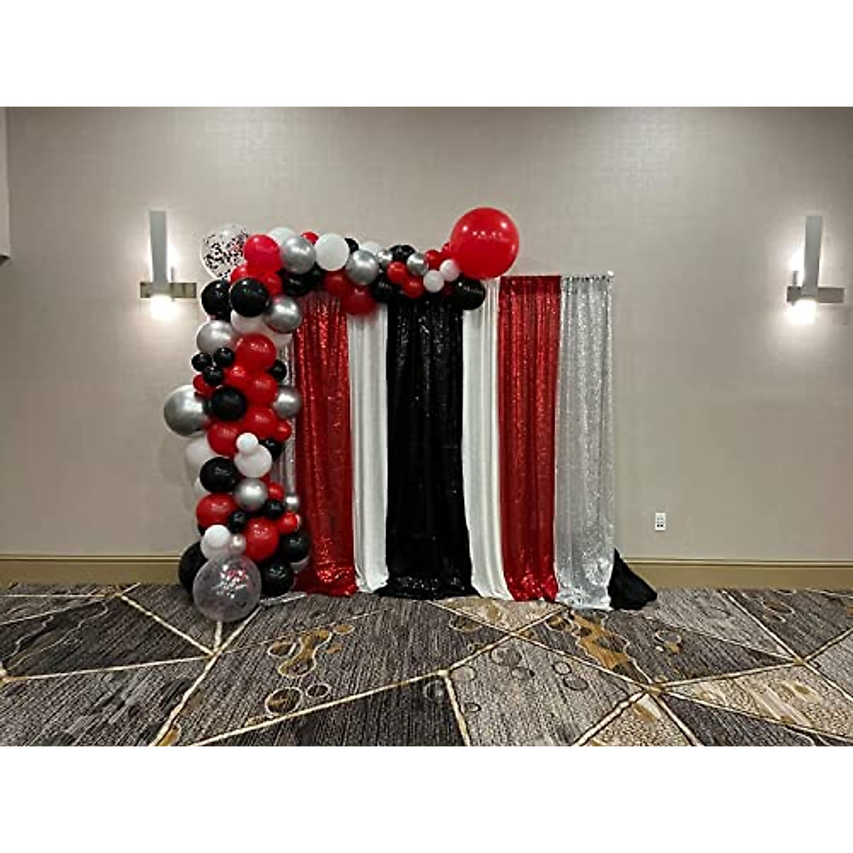 WISPET Black Sequin Backdrop Curtains 2 Panels 2FTx8FT Glitter Drapes Backdrop Sparkle Curtains Photo Backdrop for Halloween Wedding Birthday Bridal Party Decor