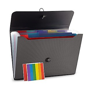 Expanding File Folder File Organizer 13 Pockets File Organizer Accordion Filing Folder Expandable File Folder for Documents Aesthetic Paper Organizer Folder for Work, School, Home, Office, Grey