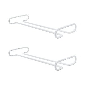 Semetall 10.23" Wine Glasses Rack, Wine Glass Holder Under Cabinet Stemware Rack for Kitchen, Bar ,Cabinet, Set of 2(White)