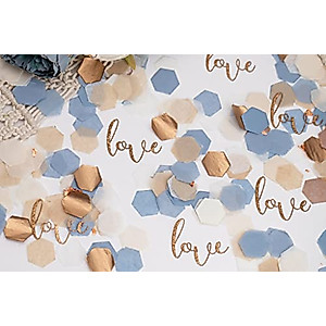Dusty Blue Bridal Shower Decor, Love Confetti For A Wedding Shower or Bridal Brunch and Bubbly, 520 pieces