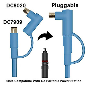 KarlKers Solar Panel Connector to DC 8mm Adapter Cable, Waterproof 8mm DC Connector with DC8020 Converter, Solar Connector to DC8mm for Solar Generator Portable Power Station 12AWG Heavy Duty Wire