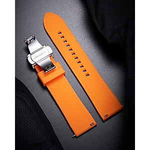 BINLUN Silicone Watch Bands Quick Release Rubber Sport Watch Straps 18mm 19mm 20mm 21mm 22mm 24mm Smartwatch Bands Replacement for Men and Women (White/Red/Black/Blue/Orange/Grey/Brown/Green)