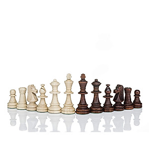 Staunton No. 6 Tournament Chess Pieces - Wooden standard chessmen - Weighted, felted - Standard size…