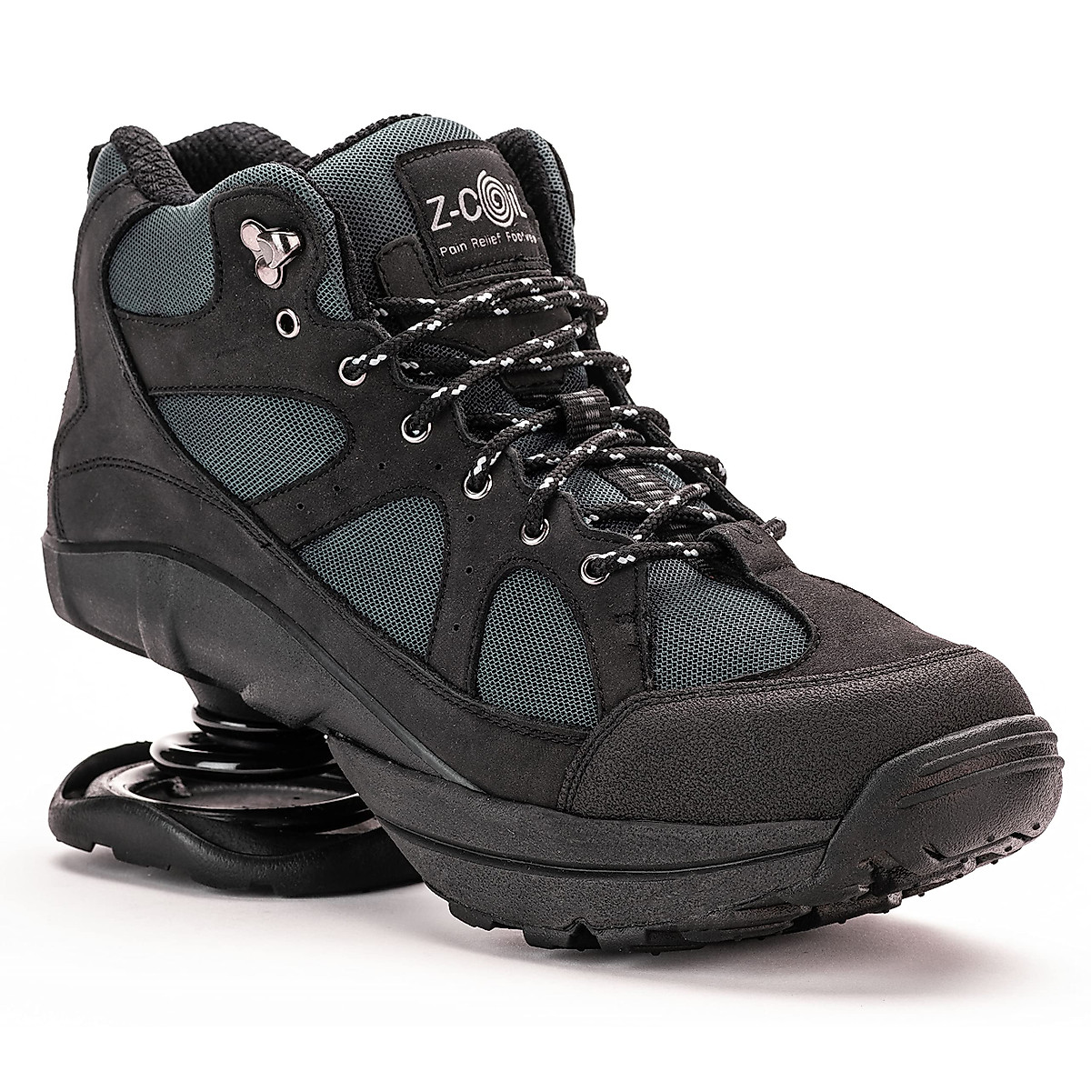 Z-CoiL Outback Men’s Hiking Shoe - Orthopedic Shoes for Men - Orthotic Outdoor Hiker Boot for Pain Relief, Foot Support, and Comfort - Open Coil Black