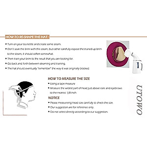 UTOWO Two-Color-Gradient-Ombre Felt-Fedora-Panama-Hats for Women Men, Two-Tone Tie-Dye Wide-Brim Fedora-Hat with Belt Buckle