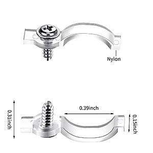 LED Strip Lights Clips Light Mounting Clips One Side LED Light Clips with Screws for 10 mm Wide Waterproof LED Strip Lights (200 Pack, Transparent)