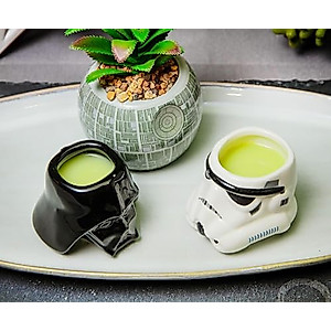 Silver Buffalo Star Wars Darth Vader and Stormtrooper Helmets Sculpted Mini Mugs | Set of 2