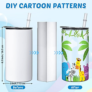 12 Sets 12 oz Sublimation Blanks Sippy Cups for Toddlers Insulated Stainless Steel Kids Sublimation Tumbler Cups with Lids and Straws, 2 Heat Tape, 12 Polymer Sublimation Coating, Coaster, Brush