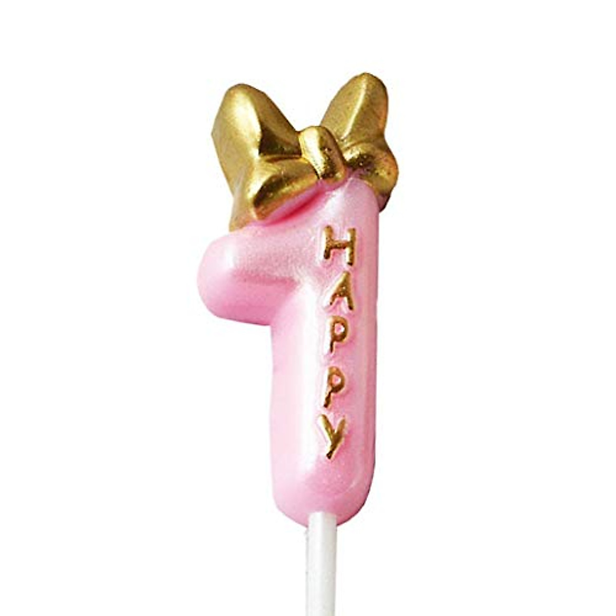 Gold 1 Candle Birthday Girl,Golden First 1st Birthday Candle Girl for Cake Topper, Number 1 Cake Topper Gold, 1th Birthday Party for First 1 Year Old Cake Candle (Number 1)