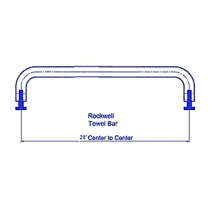 Rockwell Security Mont Hard Single Sided Towel Bar 28 Inch Glass Antique Black Finish for Commercial and Residential Frameless Heavy Glass Shower Doors…