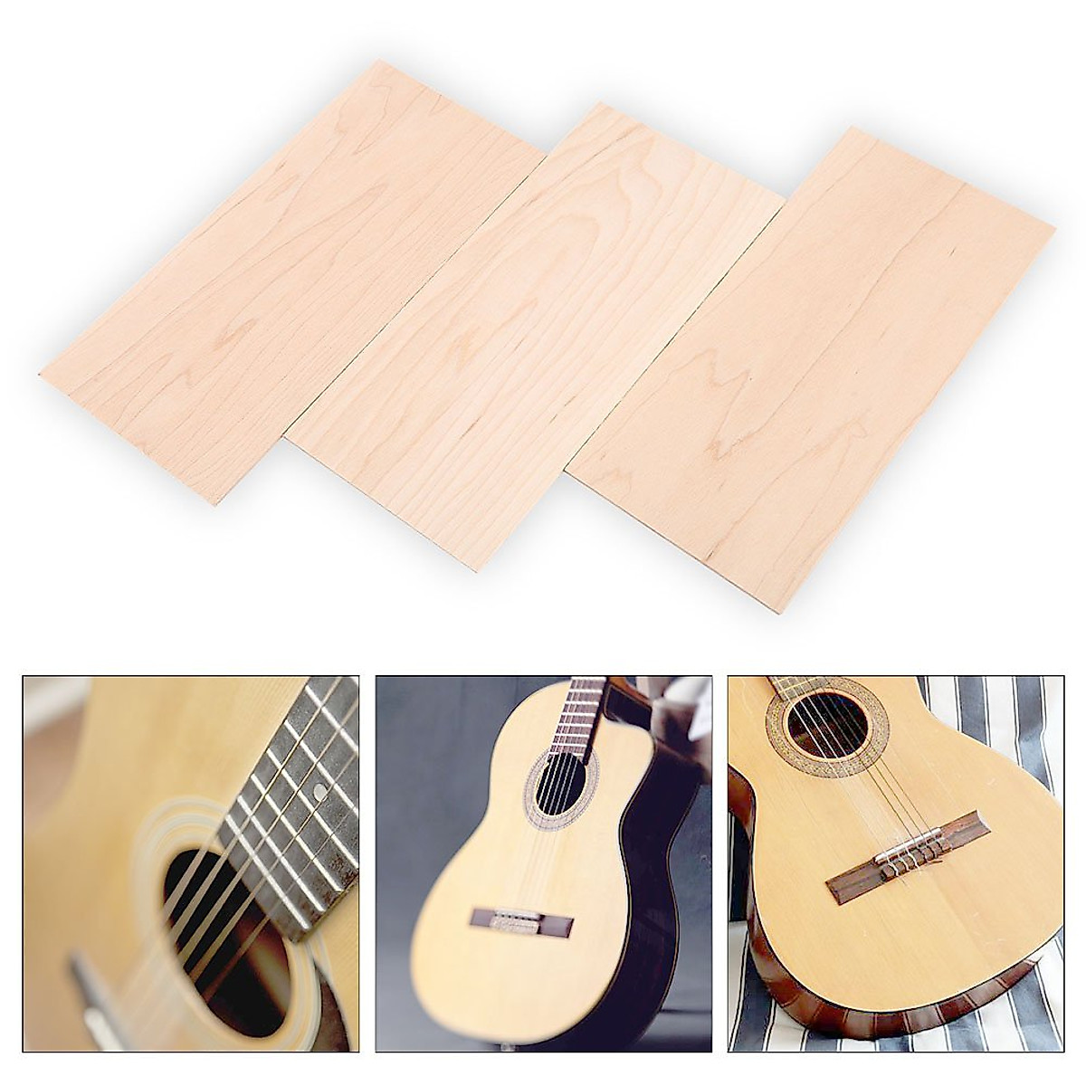 3Pcs Guitar Head Veneers, Maple Guitar Headplate for Guitar Luthiers Replacement Tool Maple Wood Veneer Maple Veneer Maple Veneer Maple Veneer