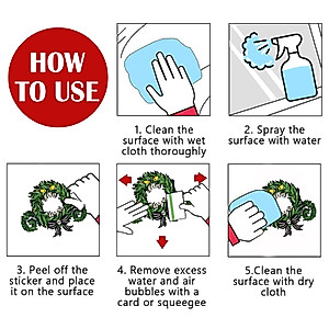 Yovkky 158 PCS Merry Christmas Nigh.tmar.e BEF.ore Christmas Window Clings, Santa Claus Xmas Tree Stickers Decals Decor, 2025 New Year Winter Holiday Party Home Kitchen Decorations