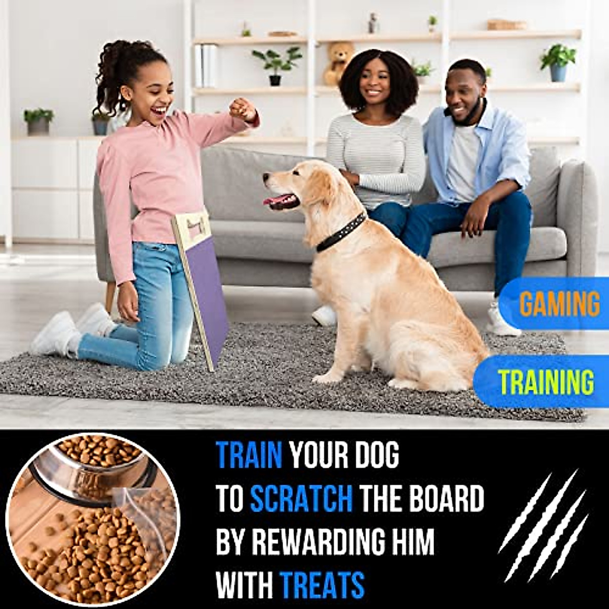 Monciysn Double Sided Dog Scratch Pad for Nails, Stress Free Dog Nail Scratch Board for Dog Nail File