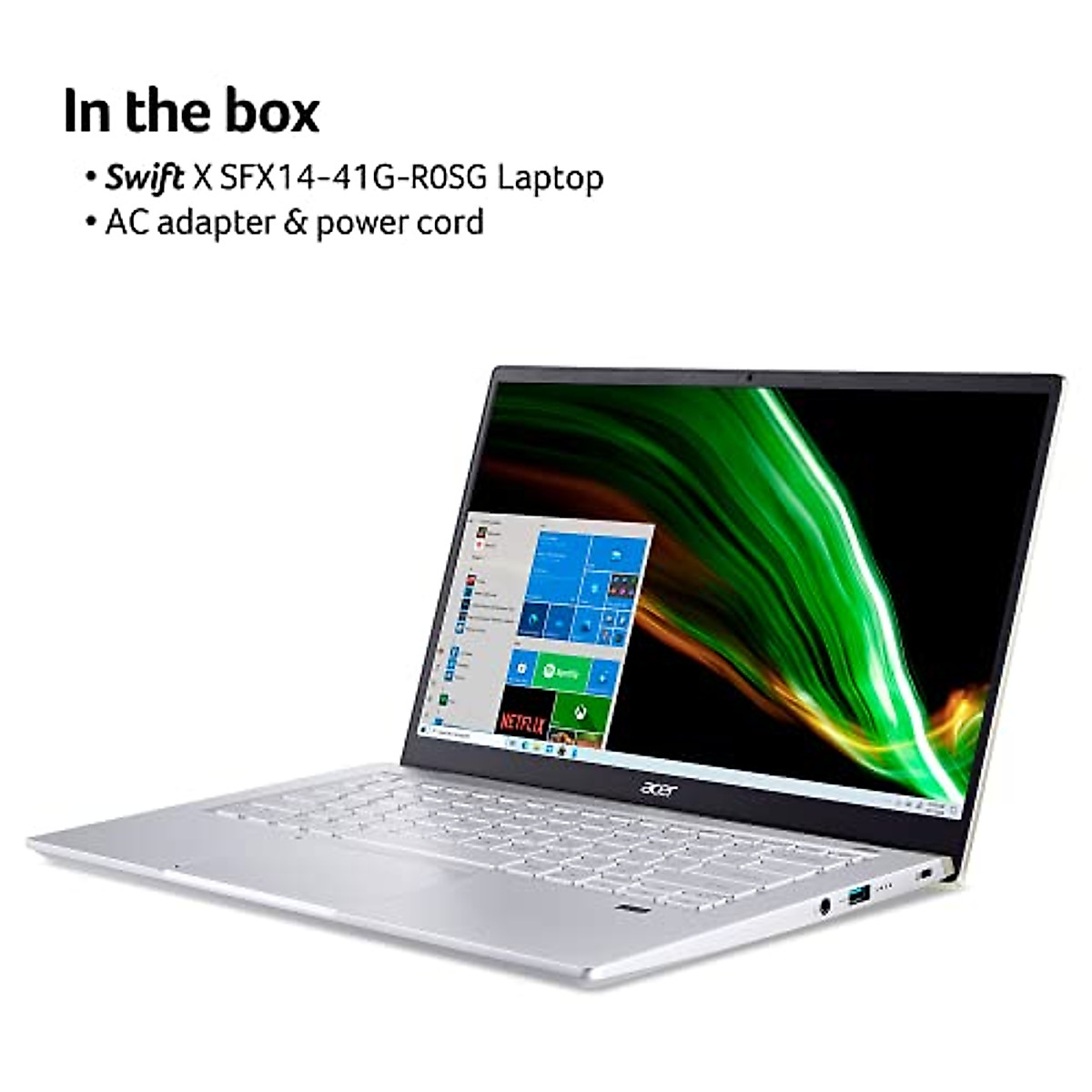 Acer Swift X SFX14-41G-R0SG Creator Laptop | 14" Full HD 100% sRGB | AMD Ryzen 5 5600U | NVIDIA RTX 3050 Laptop GPU | 8GB LPDDR4X | 512GB NVMe SSD | Wi-Fi 6 | Backlit Keyboard | Windows 10 Home