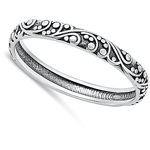 Vintage Oxidized Cute Bali Classic Ring New .925 Sterling Silver Band Size 8