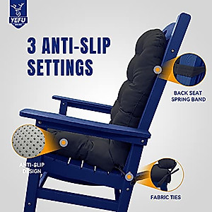 YEFU Adirondack Chair Cushion, Rocking Chair Cushions High Back, Thickened Patio Chair Pad for Indoor and Outdoor, 49x20x5 Inch, Navy