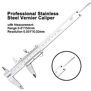 NORTOOLS Vernier Caliper Metal with Micrometer and Ruler for Precision Measurements Outside/Inside/Depth/Step