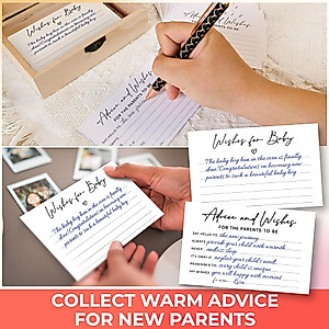 Woodamore Baby Shower Advice Cards For Parents To Be - Advice For New Parents Baby Shower Decorations Girl, Wishes For Baby Cards For Baby Shower Games Boy, Advice And Wishes Box Baby Shower Ideas