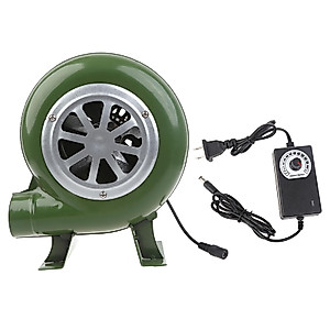 QUETHEDS Electric Blower Fan BBQ Fan 100v 220v Suitable For Barbecue Mini Blacksmith Forges Blower With Speed Adapter AC100-240V BBQ Blower 200w Mini Blacksmith Forges Blower With Duct Portable (80W)