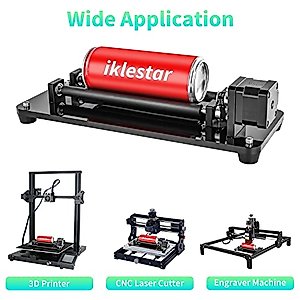 Laser Rotary Attachment for Laser Engraver, CNC Rotary Axis for 360°Engraving Cylindrical Object, Diameter Adjustable, Compatible with CNC Router 3018 and Most Laser Engraving Machine