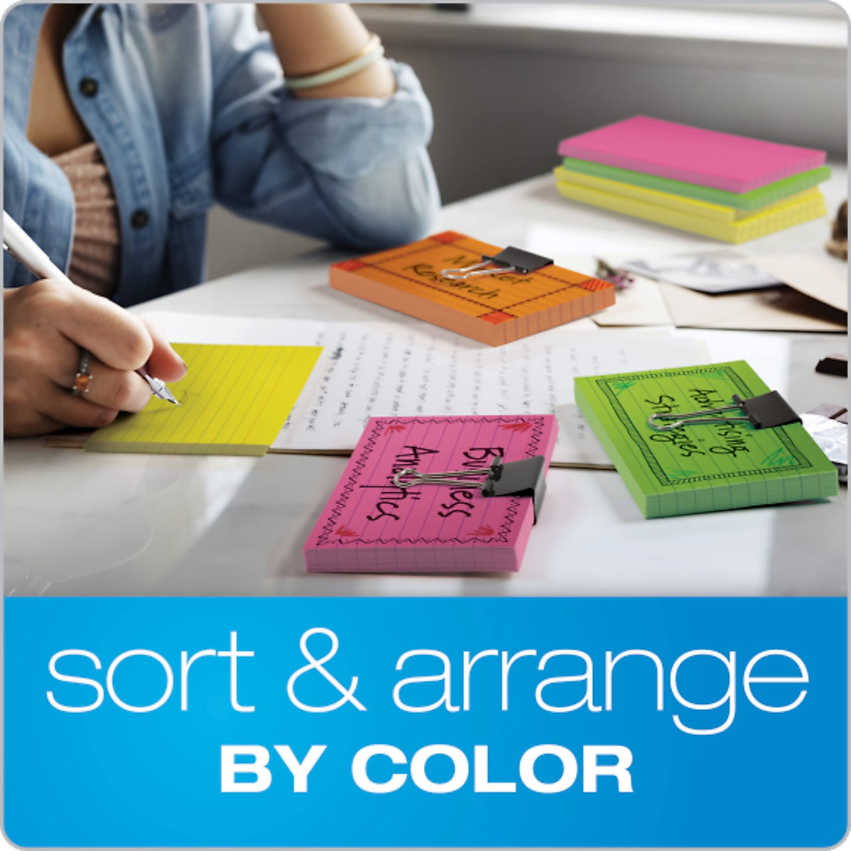 Oxford Neon Index Cards, 3" x 5", Ruled, Assorted Colors, 300 Per Pack (81300EE)