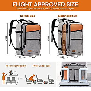 POWAITER Large Travel Backpack for Women Men Fits 17 Inch Laptop, Airline Approved Carry On Backpack with 4 Packing Cubes-Gray