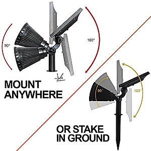 SOLVAO Solar Spotlight (Updated) - Ultra Bright, Waterproof, Outdoor LED Spot Light with Auto On/Off - Best Sun Powered, Rechargeable Uplight for Lighting Your Landscape, Yard & Garden (Warm White)