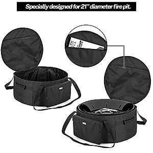 SAMDEW 21-Inch Outdoor Fire Pit Bag Compatible with Outland Firebowl Model 863 864, Firebowl Travel Carrying Case for 21-Inch Diameter Propane Gas Fire Pit, Black, Bag Only