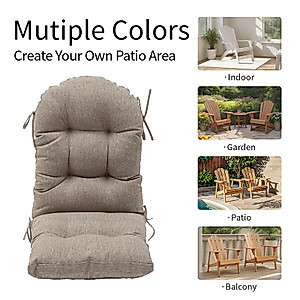 QILLOWAY Indoor/Outdoor High Back Chair Cushion for Adirondack,Spring/Summer Seasonal All Weather Replacement Rocking Chair Cushions. (1 Piece, Green)