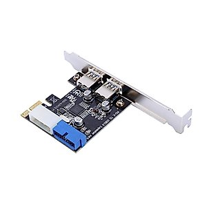 PCI-E to 2 USB 3.0 Hub Port PCI Expansion Card Adapter with Front 20-PIN Interface